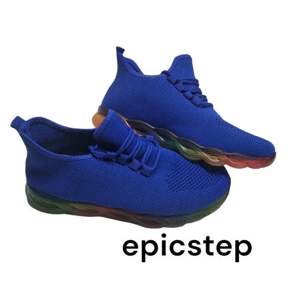 epic step | Shoes | Epic Step Womens Blue Sneakers Rainbow Soles Size 9 ...